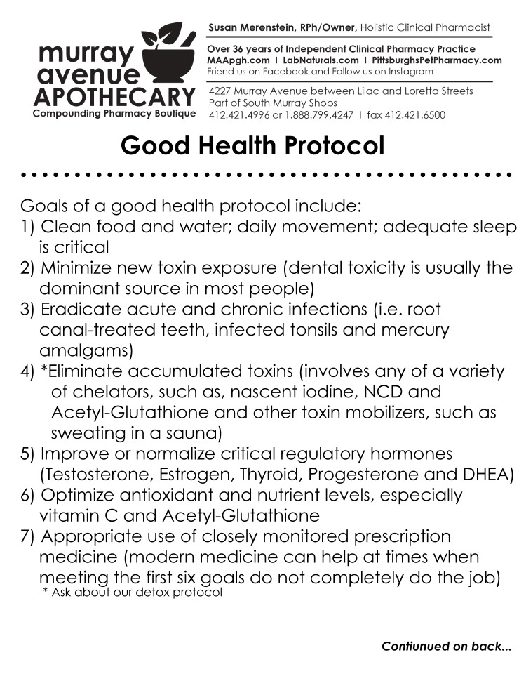 Good Health Protocol - Murray Avenue Apothecary - Blog
